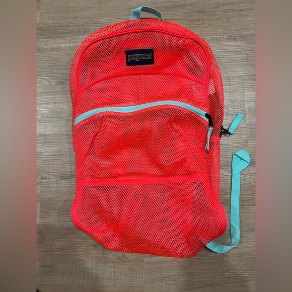 Jansport | Bags | Jansport Mesh Backpack Bright Fiesta Orange Red ...